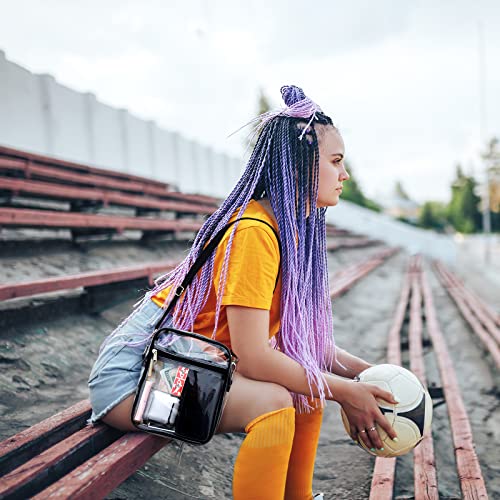 Clear Bag Stadium Approved, See Through Plastic Crossbody Purse with Pockets, Adjustable Transparent Shoulder Tote Bag