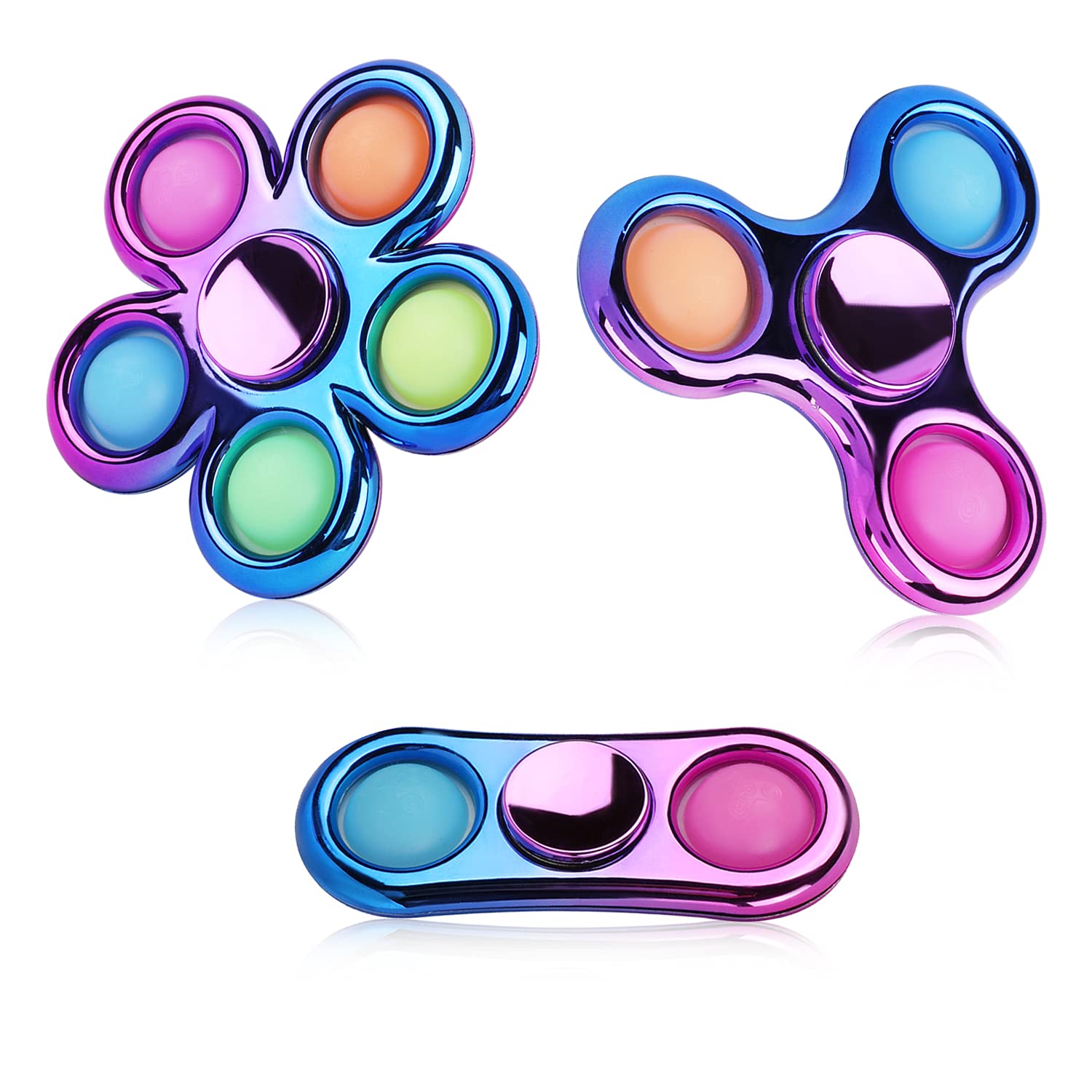 Jawhock 3 Pack Pop Fidget Spinner, Ideal Stress Relief Toys Adult Stress Relief Spinner Relief Gift Bag Stuffed Return Gift Birthday Party Gift Classroom Carnival for Kids Boys Girls