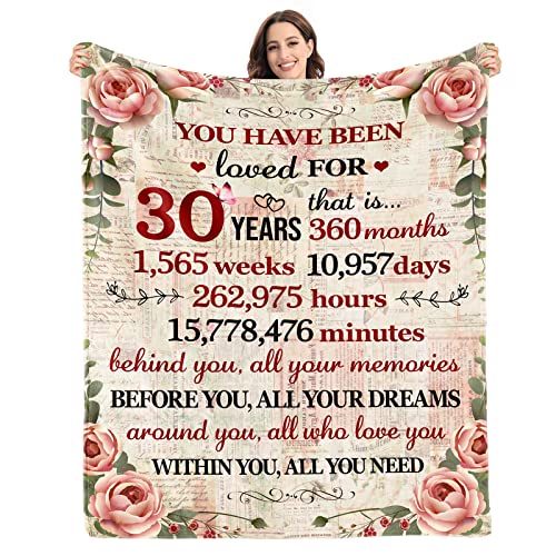 30th Birthday Gifts for Women 1992 Blanket 30 Year Old Birthday Gifts for Women Turning 30 Unique 30th Birthday Gifts for Her Funny 30th Birthday Decorations for Women Him Wife Sister Mom Friends