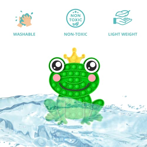 Frog Push Pop Bubble Fidget Toy, Silicone Animal Sensory Squeeze Toy, Stress Relief, Anti-Anxiety, ADHD, Autism, Special Fidget Popper Gift for Kids and Adults, 1 Count (Frog)