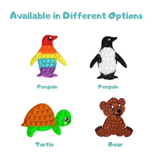 Frog Push Pop Bubble Fidget Toy, Silicone Animal Sensory Squeeze Toy, Stress Relief, Anti-Anxiety, ADHD, Autism, Special Fidget Popper Gift for Kids and Adults, 1 Count (Frog)