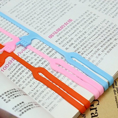 CJESLNA 3Pcs Lovely Silicone Finger Pointing Bookmark Book Marker Novelty Office Supply