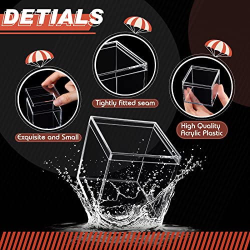 12 Pieces Clear Acrylic Plastic Square Cube Small Acrylic Box Acrylic Storage Containers with Lid Stackable Cube Containers Acrylic Container with Lid for Candy Jewelry Display (2.6 x 2.6 x 2.6 inch)