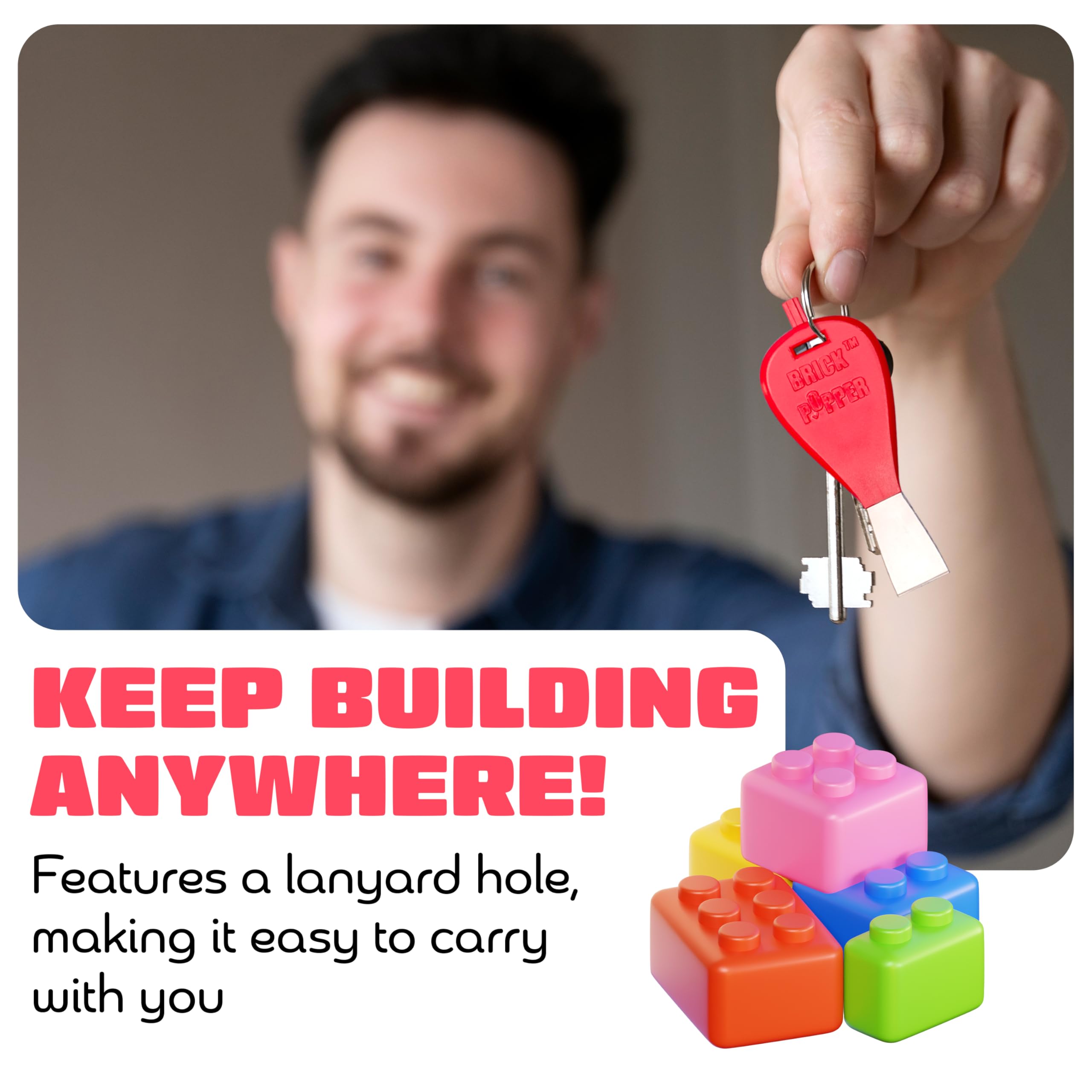 Brick Popper - World's Fastest Brick Separator Tool - Efficient Brick Remover for Kids and Adults - Perfect for Ages 6 and Up - Essential Brick Tool (Red)