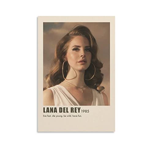 FVO Lana Del Rey Posters 90s Vintage Poster for Room Aesthetic Poster Decorative Painting Canvas Wall Art Living Room Posters Bedroom Painting 12x18inch(30x45cm)