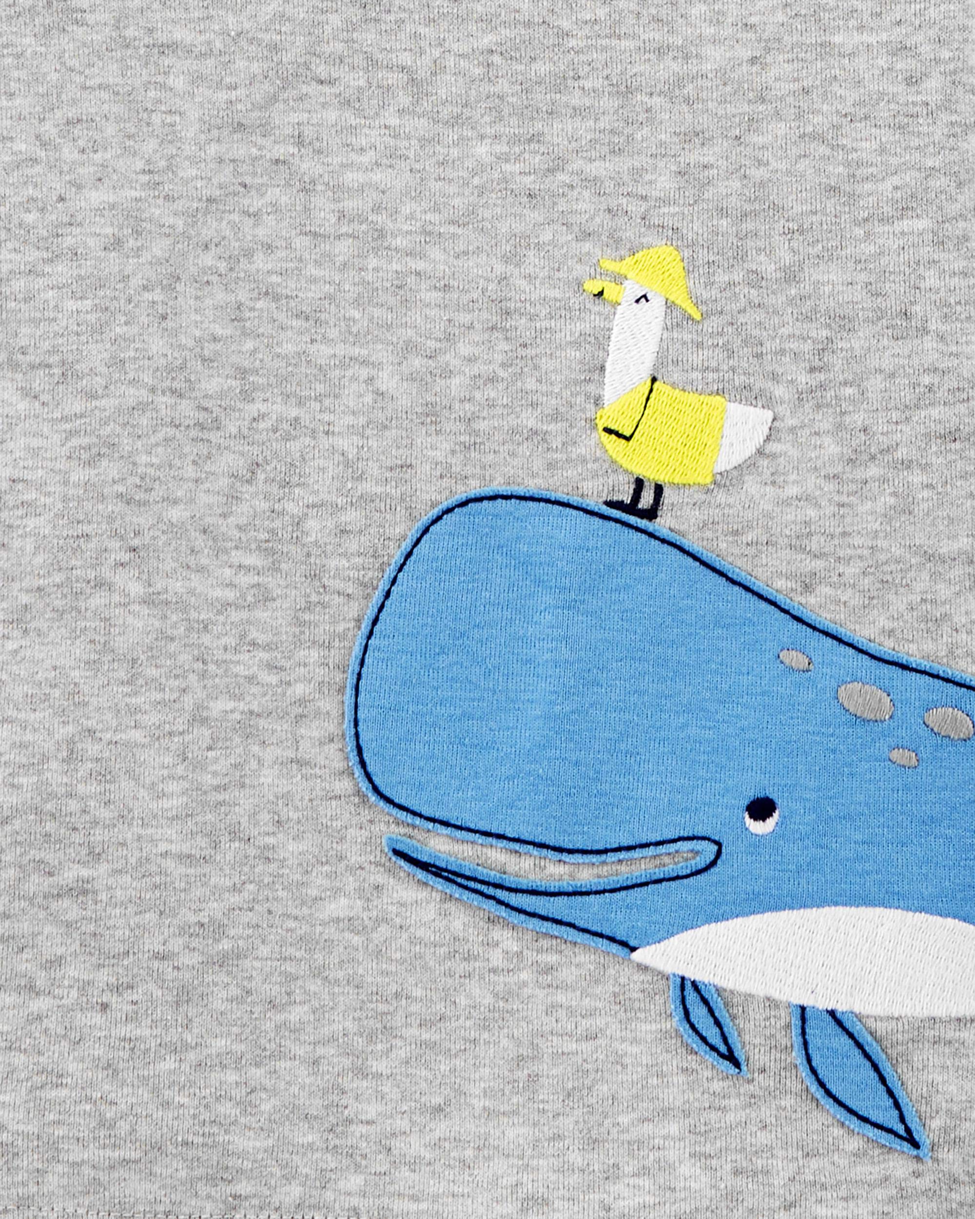 Carter's 4-Piece Toddler and Baby Boy's Snug fit Cotton Pajamas (Whale, 4T)
