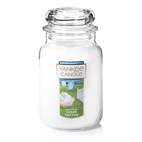 Yankee Candle Lemon Lavender Scented, Classic 22oz Large Jar Single Wick Candle, Over 110 Hours of Burn Time & Large Jar Candle Clean Cotton