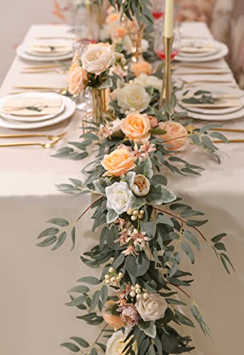 HIMIFOLO Artificial Wedding Flowers Combo Box Set for DIY Centerpieces Arrangements Bridal Bouquet Table Chair Decor Candle Holder Baby Shower Cake Decor Flower Strips Home Decorations (Champagne)