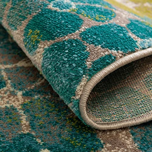 Unique Loom Azalea Collection Area Rug - Encore (Square 7' 10" x 7' 10", Blue/Ivory)