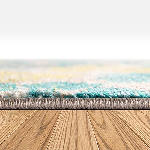Unique Loom Azalea Collection Area Rug - Encore (Square 7' 10" x 7' 10", Blue/Ivory)