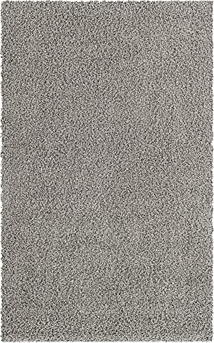 Rugs.com - Über Cozy Solid Shag Collection Rug – Cloud Gray Shag Rug Perfect for Bedrooms, Dining Rooms, Living Rooms, 5 x 8 Feet