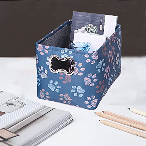 SIJESSIE Large Foldable Storage Bins 2 Pack,Felt Storage Basket Organizer,Pet Toy Baskets with Metal Ring Handles for Dog Toys,Clothes,Towels,Magazine ,Home Organizing