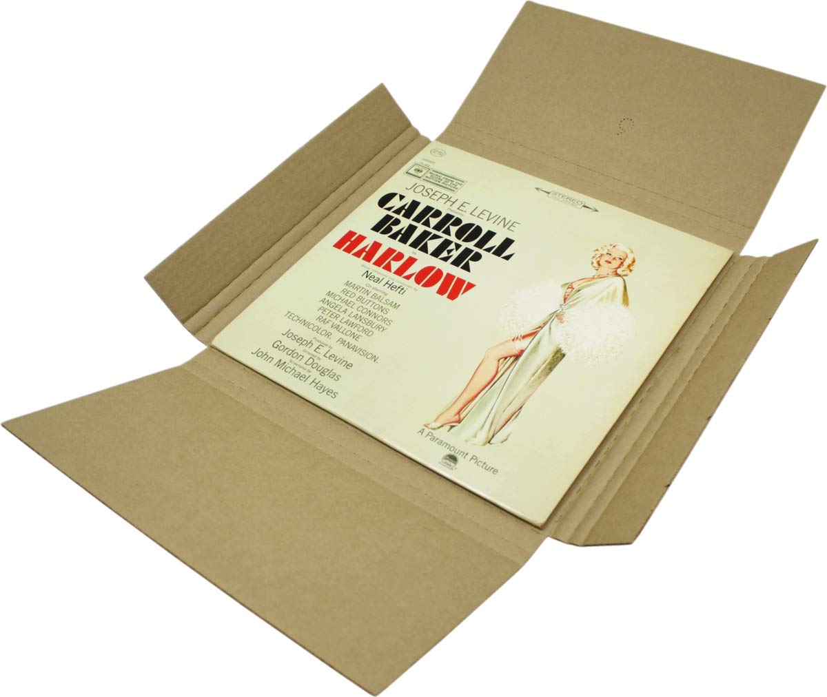 (10) White Vinyl Record LP Shipping Mailer Boxes - Holds 1 to 3 12" Records - Adjustable Height - STRONG 200# Test Cardboard #12BC01VDWH