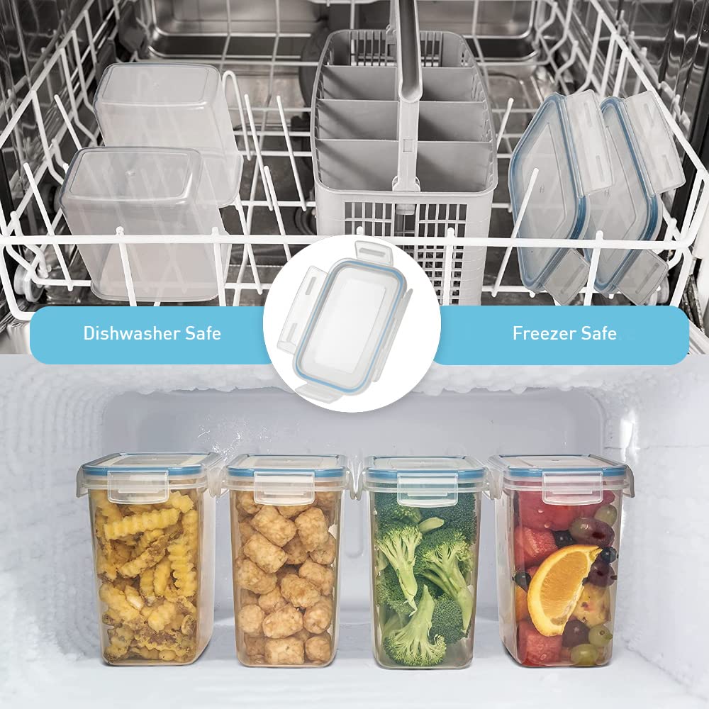 LARGE Airtight Food Storage Containers 30 PC with Lids I Plastic Kitchen & Pantry Organization Containers BPA Free Ideal for Spaghetti, Flour, Rice, Oats, Cereal & Sugar + Marker & Labels