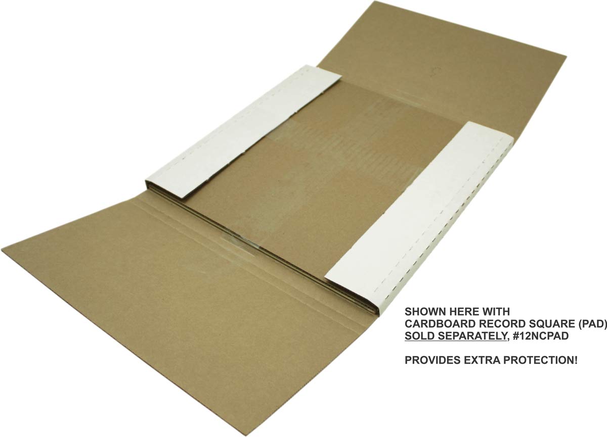 (10) White Vinyl Record LP Shipping Mailer Boxes - Holds 1 to 3 12" Records - Adjustable Height - STRONG 200# Test Cardboard #12BC01VDWH