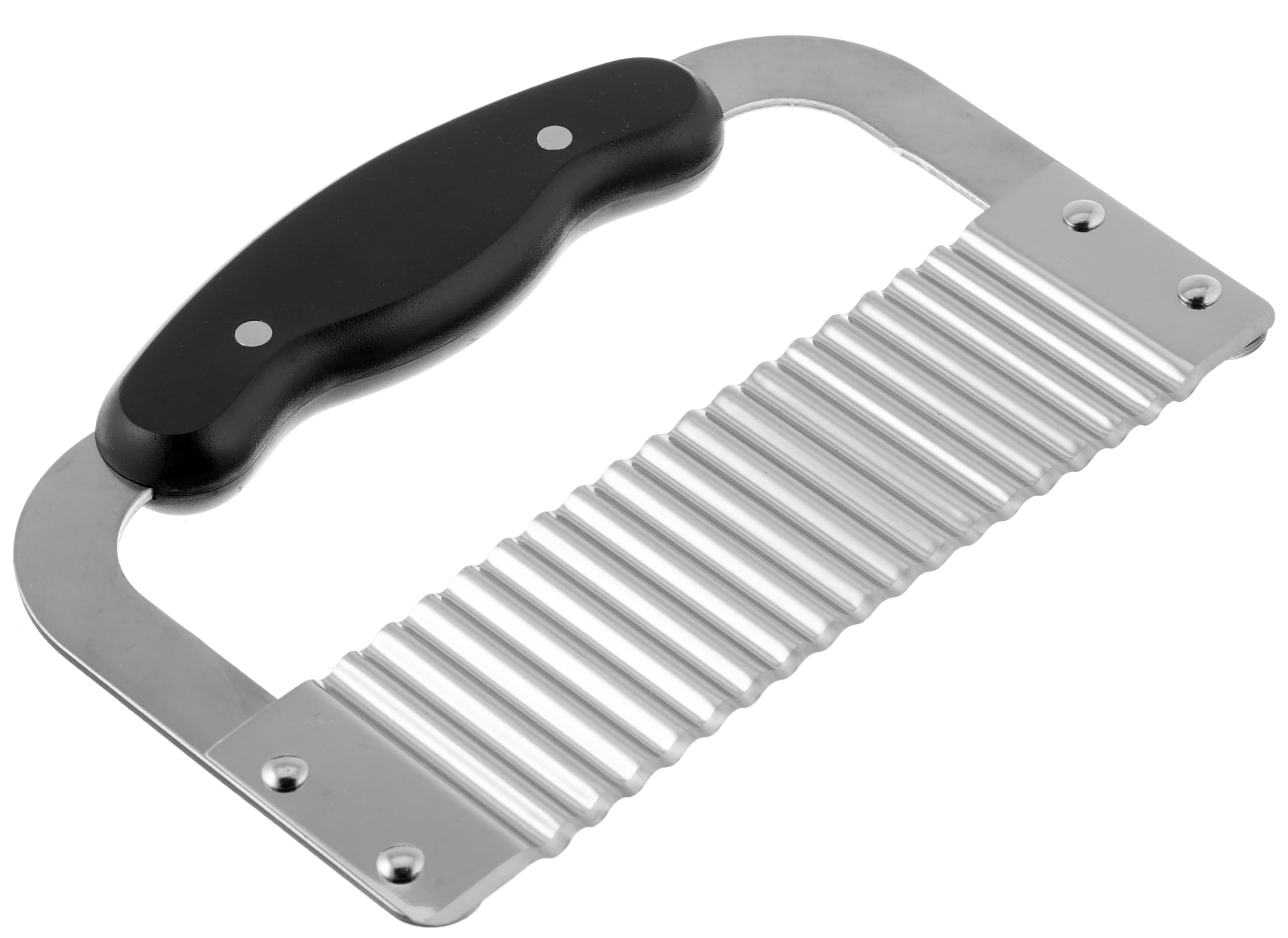 HIC Wavy Crinkle Cutting Tool Serrator Salad Chopping Knife and Vegetable French Fry Slicer, Steel Blade, 7.25-Inches x 5-Inches