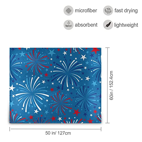 susiyo Patriotic Blue Fireworks Throw Blanket 50x60 inch Soft Lightweight Decor Sofa Couch Blanket