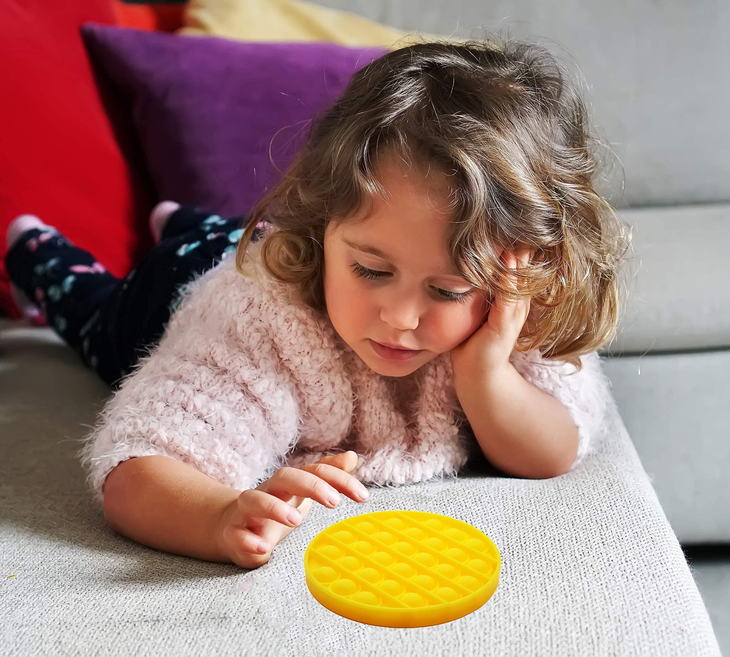 RadBizz Push Pop Bubble Fidget Sensory Toy - for Autism, Stress, Anxiety - Kids and Adults (Yellow)