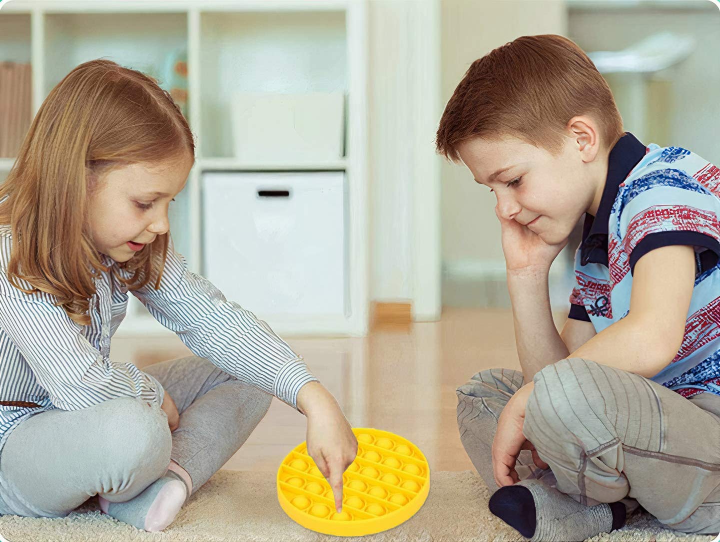 RadBizz Push Pop Bubble Fidget Sensory Toy - for Autism, Stress, Anxiety - Kids and Adults (Yellow)