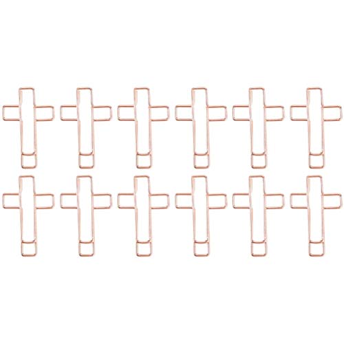 TOYANDONA 12pcs Cross Paper Clips Bible Paper Clips Journaling Items Clamps Christian Bible Study Supplies Metal Bookmark Memo Clip for Office School Religious Gift