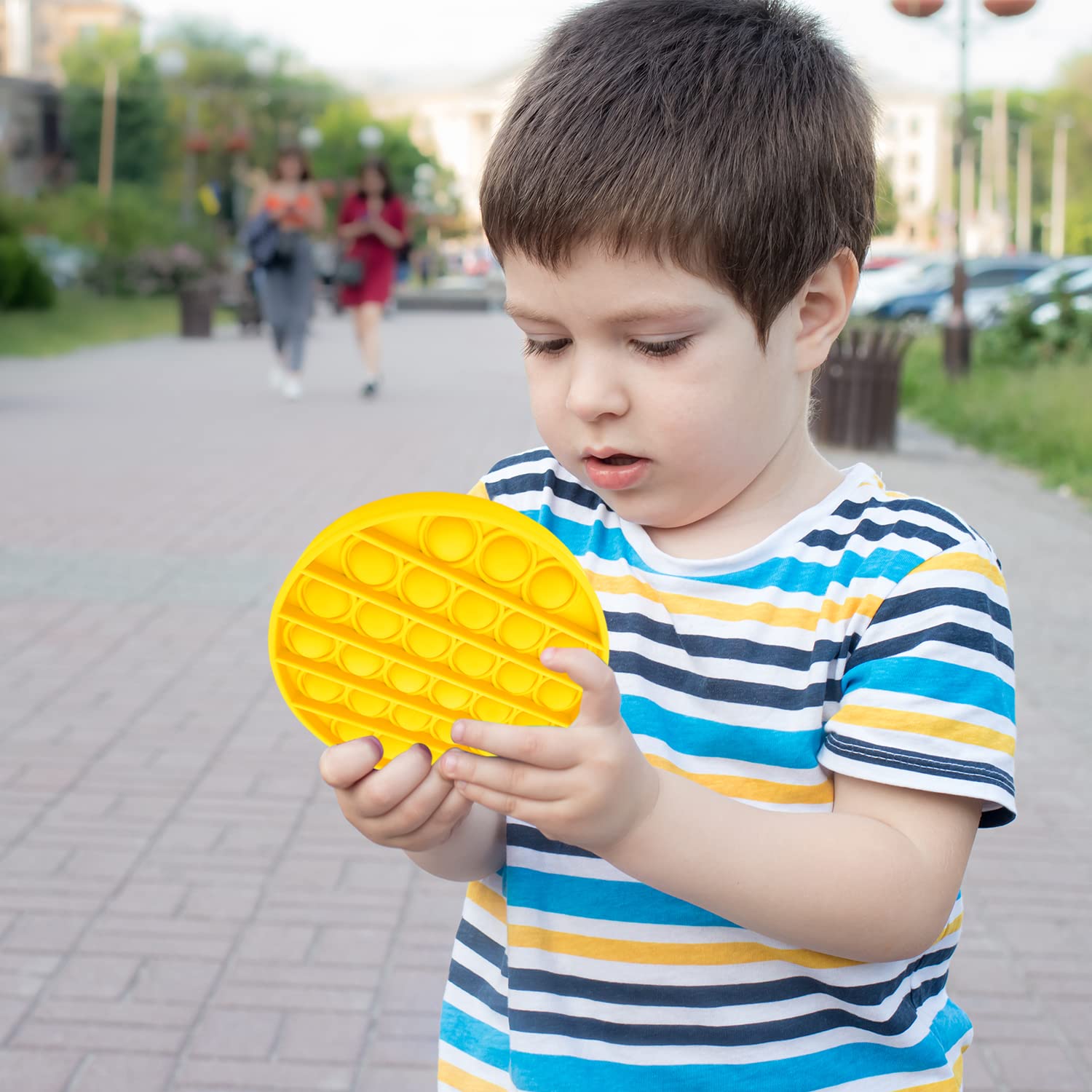 RadBizz Push Pop Bubble Fidget Sensory Toy - for Autism, Stress, Anxiety - Kids and Adults (Yellow)