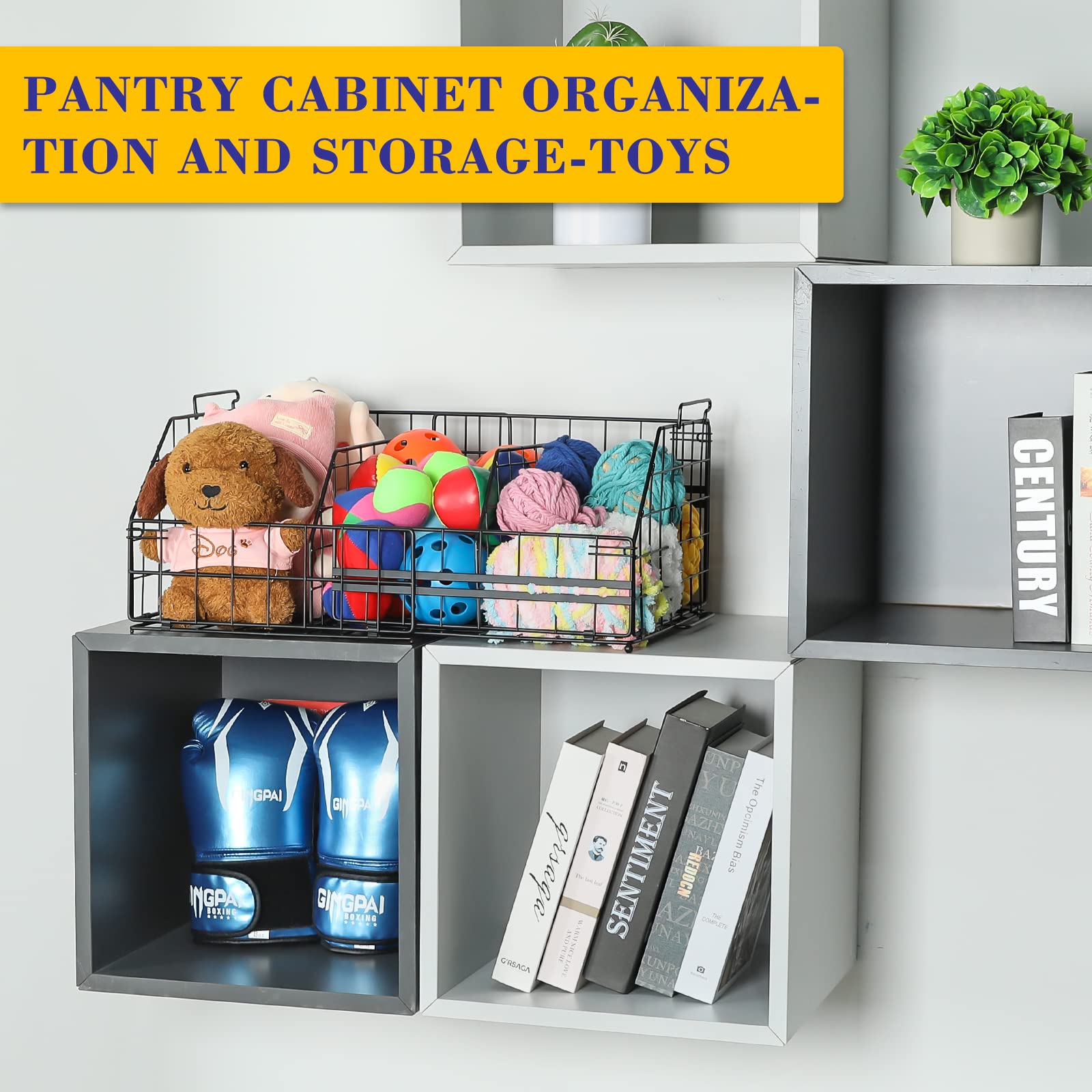 Can Storage Dispenser,Capacity Adjustable Can Storage Basket with Handles,Large Canned Food Basket for Kitchen Cabinet Organizer or Pantry Countertop,Soda,Snack,Black