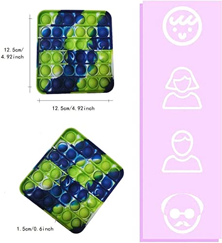10pcs Random Silicone Tie-dye Push pop Bubble Fidget Toy, Autism Special Needs Stress Reliever, Squeeze Sensory Tools to Relieve Emotional Stress for Kids Adults,Party Toys