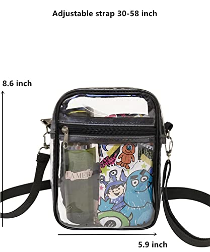 FASHLOVE Clear Purse Bag, Bag Tote Stadium Approved Clear Crossbody bag Sports Concerts Festivals