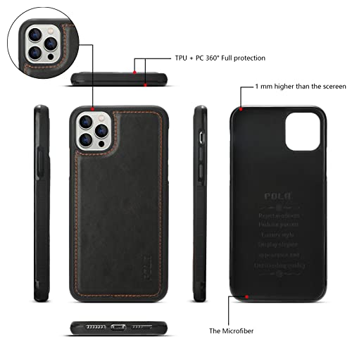 nincyee Multifunction Wallet Case for iPhone 11,Large Capacity Leather Zipper Clutch Bag Case with Shoulder Strap Black