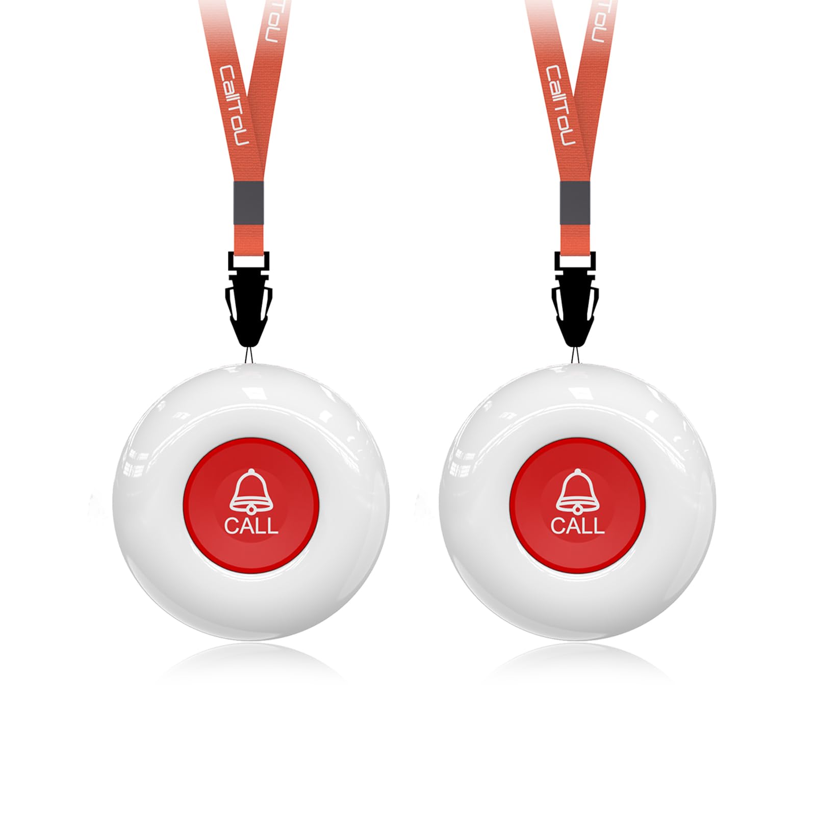 CallToU Wireless Call Buttons for Caregiver Pager and Restaurant Calling Pager Waterproof 500+ Feet Operating Range for Elderly/Patient/Disable(Need to Be Paired with Receiver to Work)