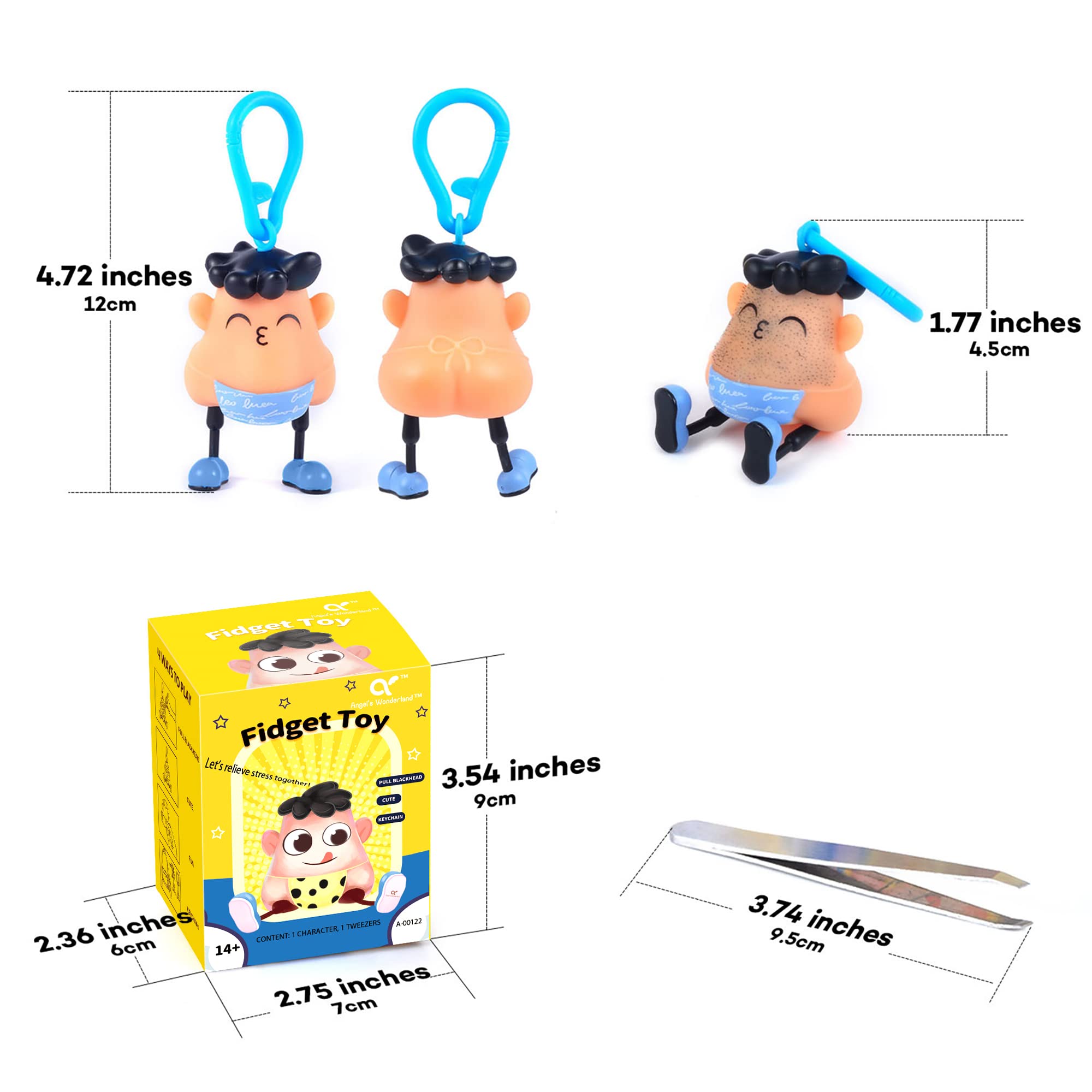 Angel's Wonderland Blue Kiss Blackheads Remover, Pimple Popper as Valentine's Day Gag Gift, Stress Relief Hair Pulling Toy