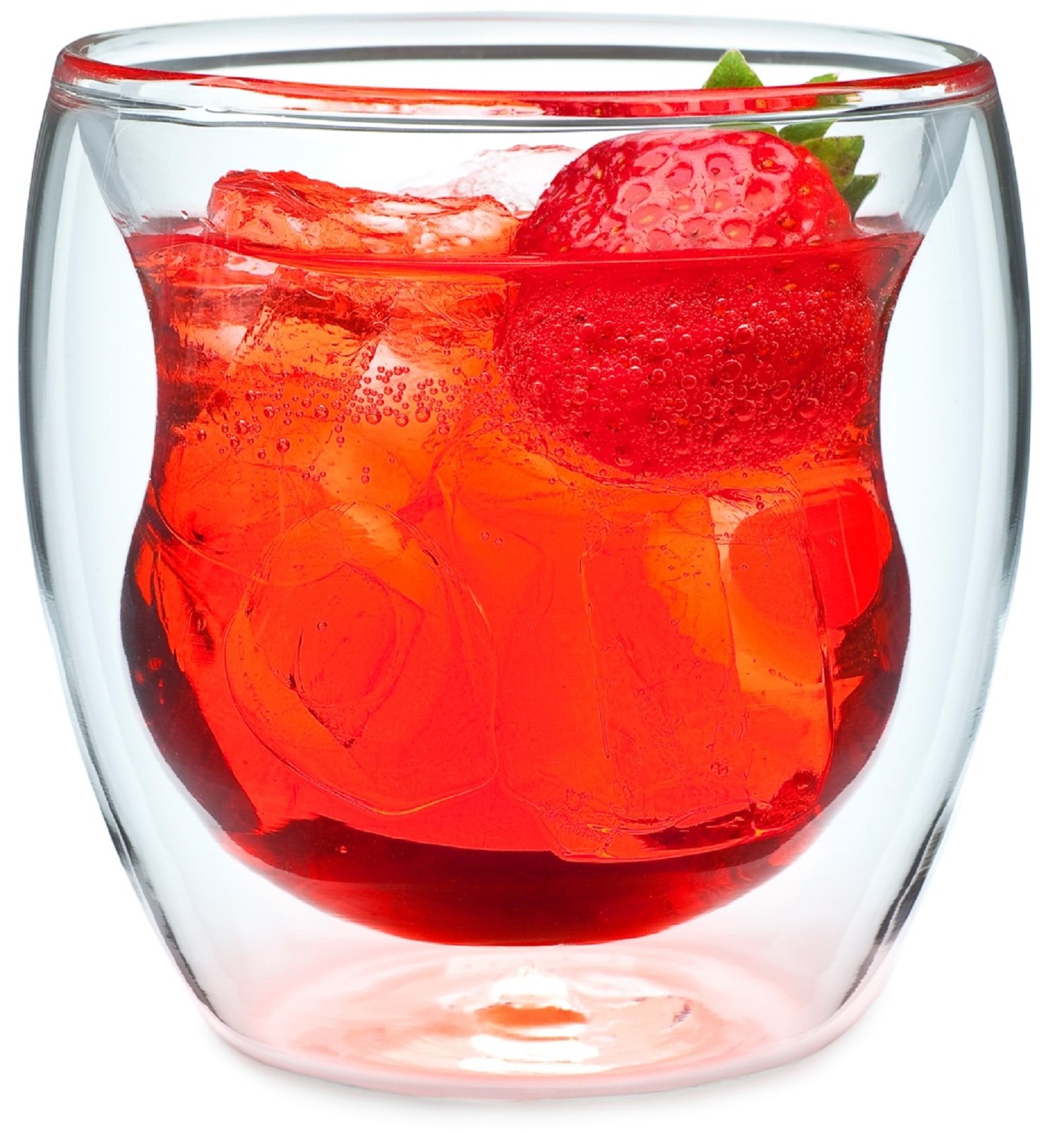 Curva Artisan Series Double Wall Beverage Glasses and Tumblers – Set of 4 Unique 8 oz Thermo Insulated Drinking Glasses