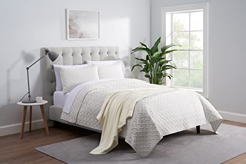 SERTA Cozy Plush Thick Fuzzy Super Soft Lightweight Throw Blanket for Bed, Couch, or Travel, Twin (60 in x 80 in), Off White