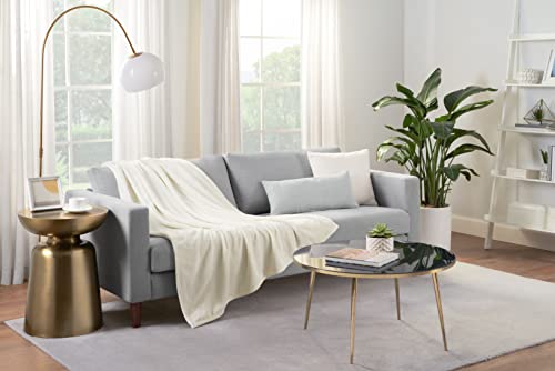 SERTA Cozy Plush Thick Fuzzy Super Soft Lightweight Throw Blanket for Bed, Couch, or Travel, Twin (60 in x 80 in), Off White
