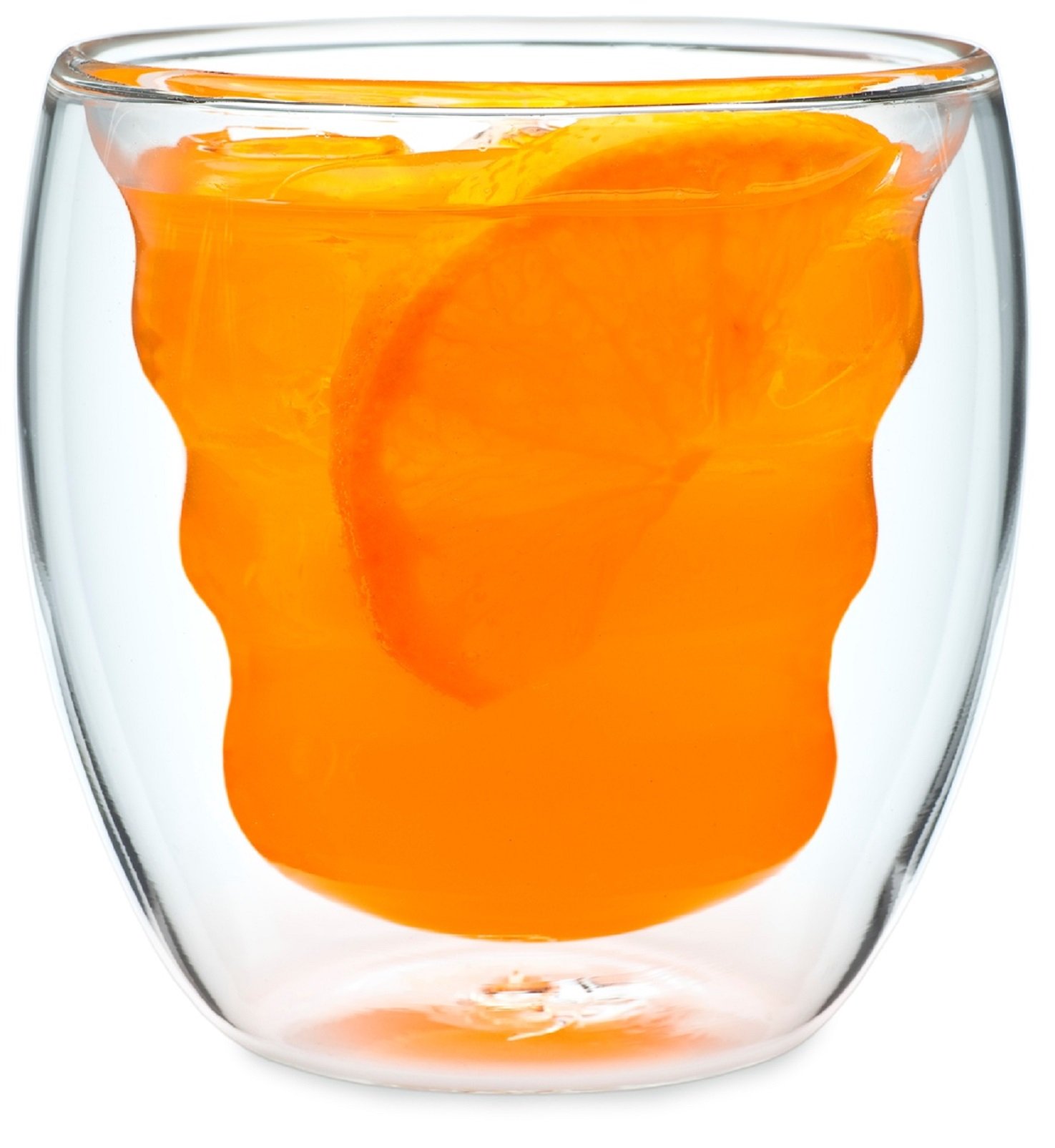 Curva Artisan Series Double Wall Beverage Glasses and Tumblers – Set of 4 Unique 8 oz Thermo Insulated Drinking Glasses