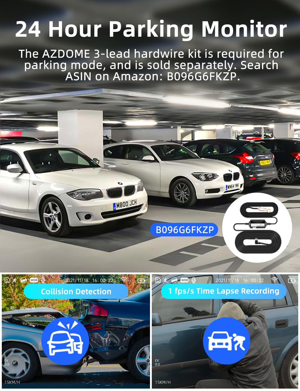 AZDOME 5G WiFi 4K 3 Channel Dash Cam, Free 64GB Card, 4K+1080P Front and Rear, 2K+1K Front and Inside, 2K+1K+1K Three Way Dash Camera, WDR IR Night Vision, 24H Parking Mode, Support 256GB Max