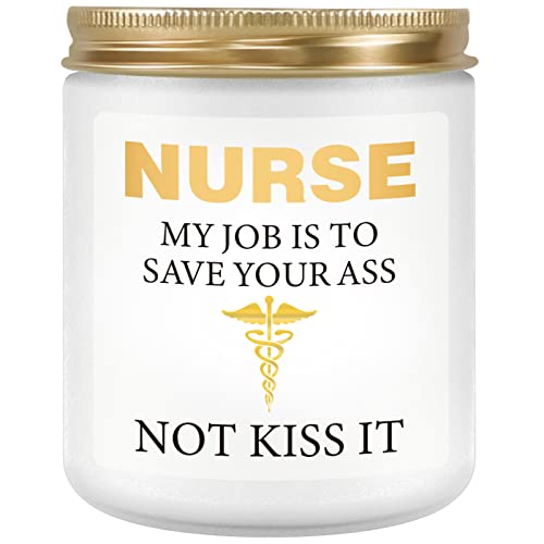 Nurse Gifts for Women, Funny Nurses Week Gifts for Friends Coworker, Nurse Appreciation Gifts, RN Nursing Gifts, Birthday Retirement Nursing School Graduation Gifts - Lavender Scented Candles