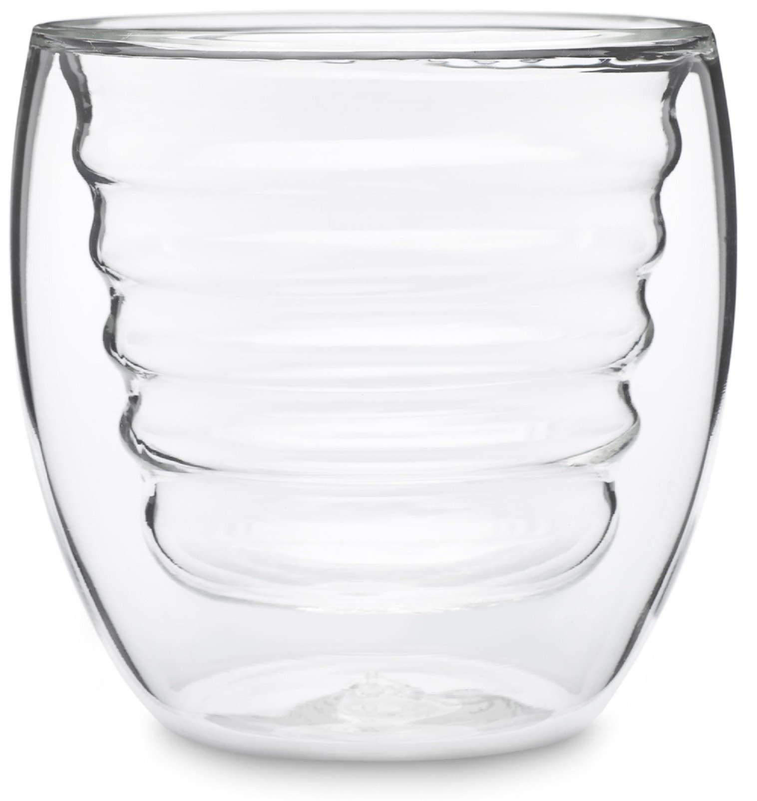 Curva Artisan Series Double Wall Beverage Glasses and Tumblers – Set of 4 Unique 8 oz Thermo Insulated Drinking Glasses