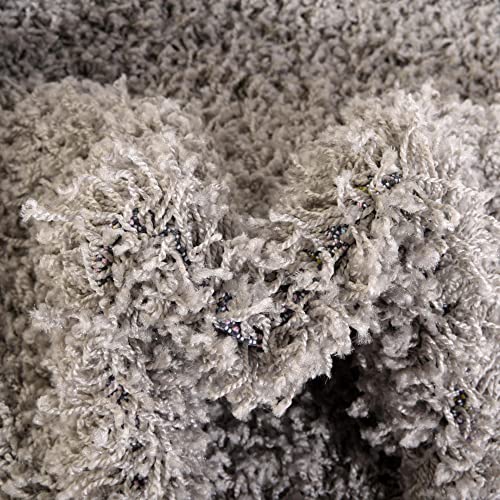 Rugs.com - Über Cozy Solid Shag Collection Rug – 8' x 10' Cloud Gray Shag Rug Perfect for Living Rooms, Large Dining Rooms, Open Floorplans