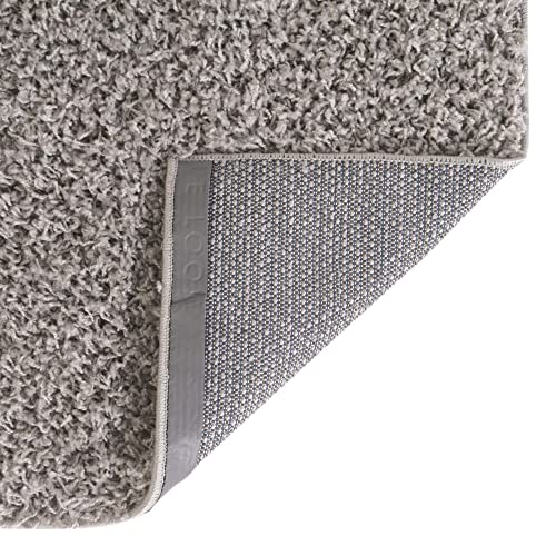 Rugs.com - Über Cozy Solid Shag Collection Rug – 8' x 10' Cloud Gray Shag Rug Perfect for Living Rooms, Large Dining Rooms, Open Floorplans