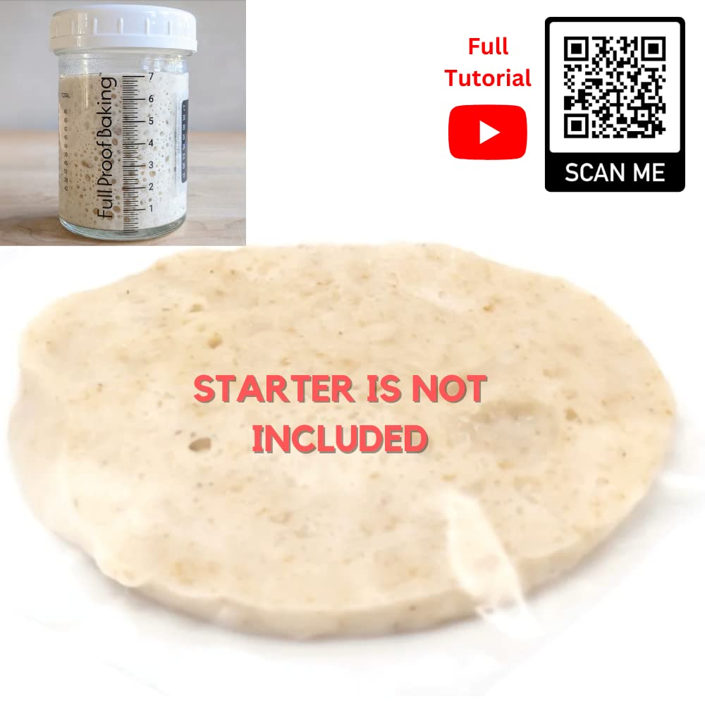 Full Proof Baking Sourdough Starter Kit | 1/2 Hour Guide Video (link) | Two 10oz Glass Smart Jars w/Thermometers, Rulers, Feeding Ratios | Digital Scale | Spatula and Scoop, (Starter Not Included)