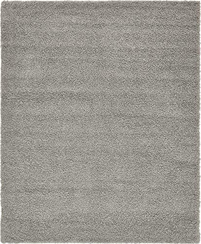 Rugs.com - Über Cozy Solid Shag Collection Rug – 8' x 10' Cloud Gray Shag Rug Perfect for Living Rooms, Large Dining Rooms, Open Floorplans