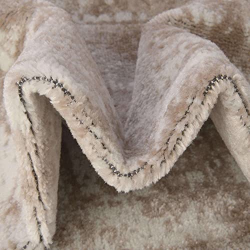 Rugs.com Monte Carlo Collection Rug β 4' x 6' Oval Beige Medium Rug Perfect for Living Rooms, Large Dining Rooms, Open Floorplans
