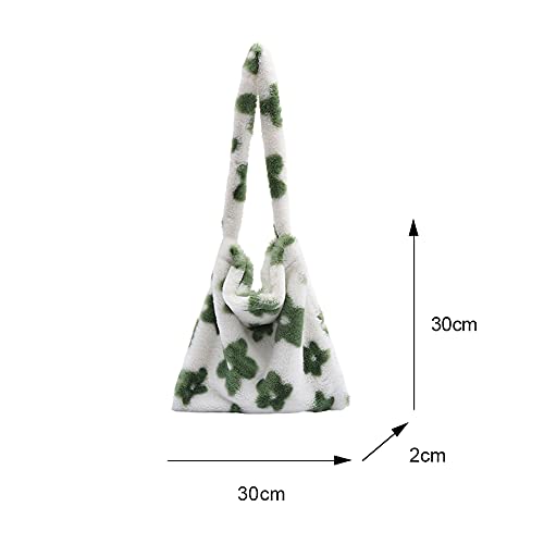 Fluffy Tote Bag Y2K Purse Cute Long Strap Furry Purse Fluffy Plush Bag Women Plush Shoulder Bag