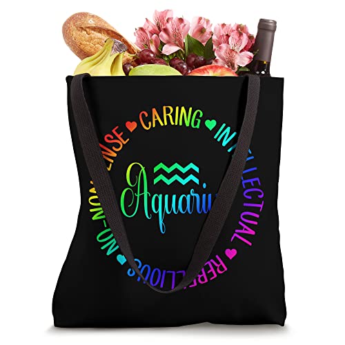 Rainbow Circle Personality Aquarius Zodiac Tote Bag