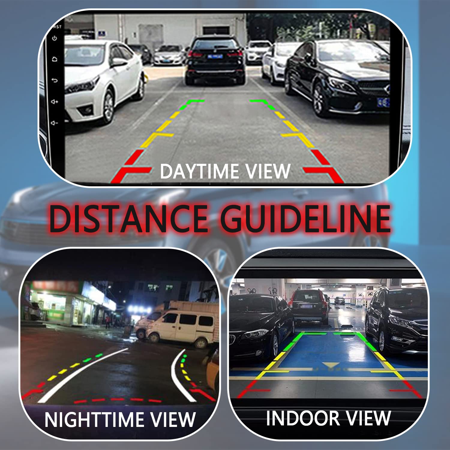 HD Night Vision Rear View Camera,100° Wide Angle+Distance Guideline Waterproof Backup Camera for Cars,One of The Most Safety Blindspot Camera for Cars,SUVs,Trucks,RVs