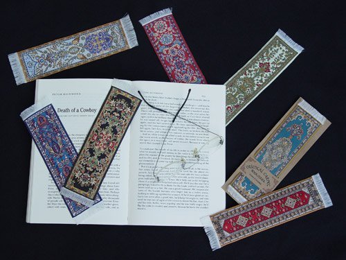 Oriental Carpet Bookmarks Ifsahan - Authentic Woven Carpet - RUG BOOKMARKS - Beautiful, Elegant, Woven Cloth Bookmarks! Best Gifts for Men Women Adults Teens Teachers & Librarians!