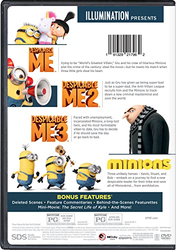 Illumination Presents: 4-Movie Collection (Despicable Me / Despicable Me 2 / Despicable Me 3 / Minions) [DVD]