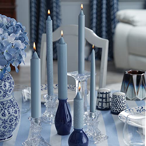 Root Candles Grecian Collenette 4-Count Unscented Dinner Candles, 7-Inch, Williamsburg Blue