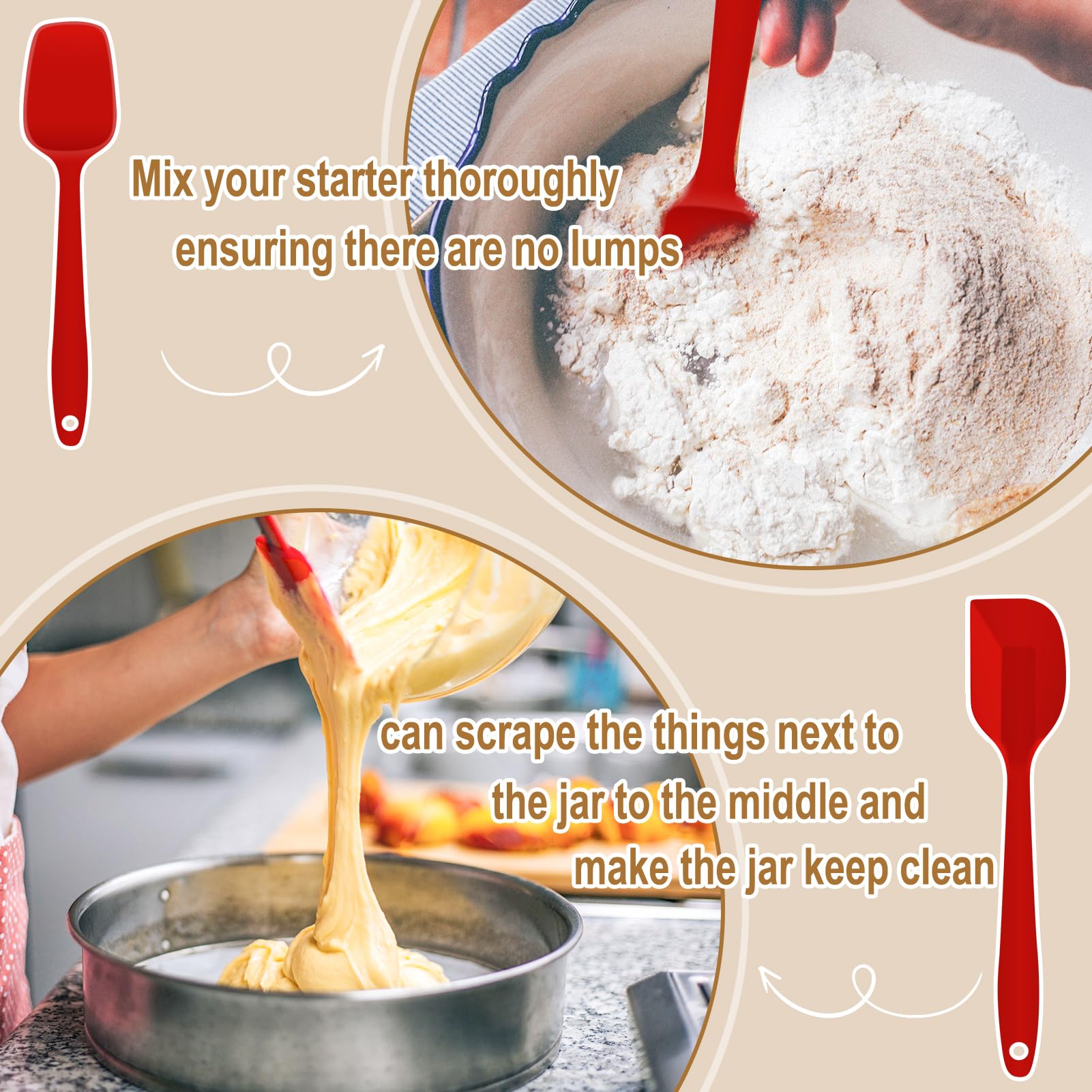 Sourdough Starter Jar Kit with 35 Oz/1000 ml Sourdough Bread Baking Supplies with Thermometer, Feeding Date Band, Silicone Scraper, Silicone Spoon Cloth Cover & Wood Lid, Wide Mouth Dough Starter Jar